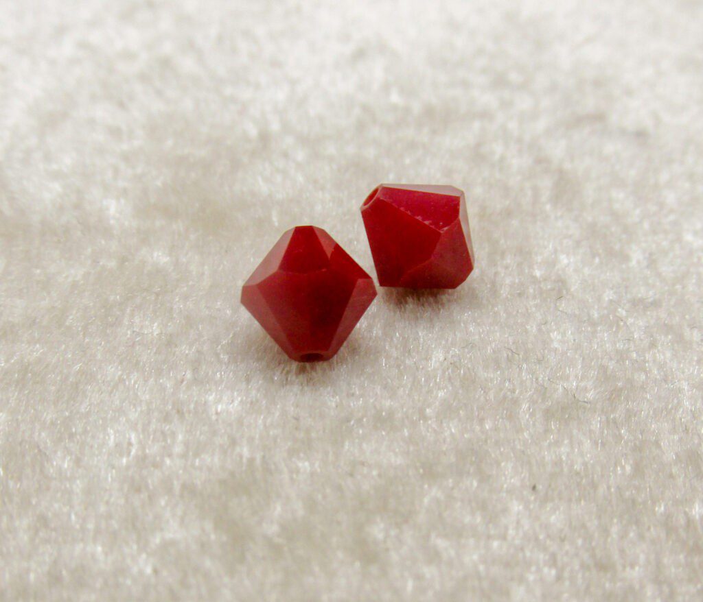 Single S Crystal 8mm in Dark Red Coral - Julie's Xpressions